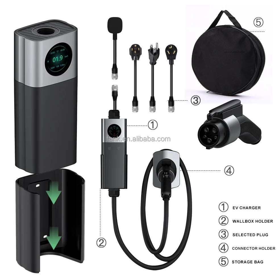 Smart Portable Ev Charger 7kw 32a Home Ev Charger With Cee Plug - Buy ...