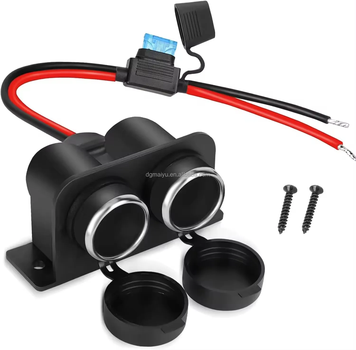 2 Way Cigarette Lighter Socket Splitter Waterproof 12V Outlet ...