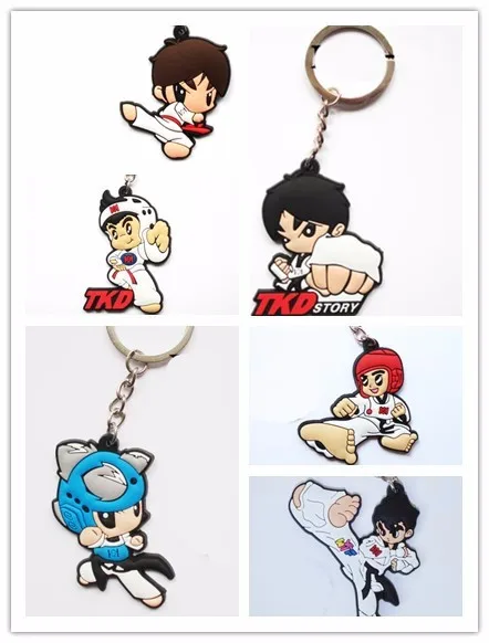Taekwondo Key Chains - Durable Rubber 3D Shape Key Rings