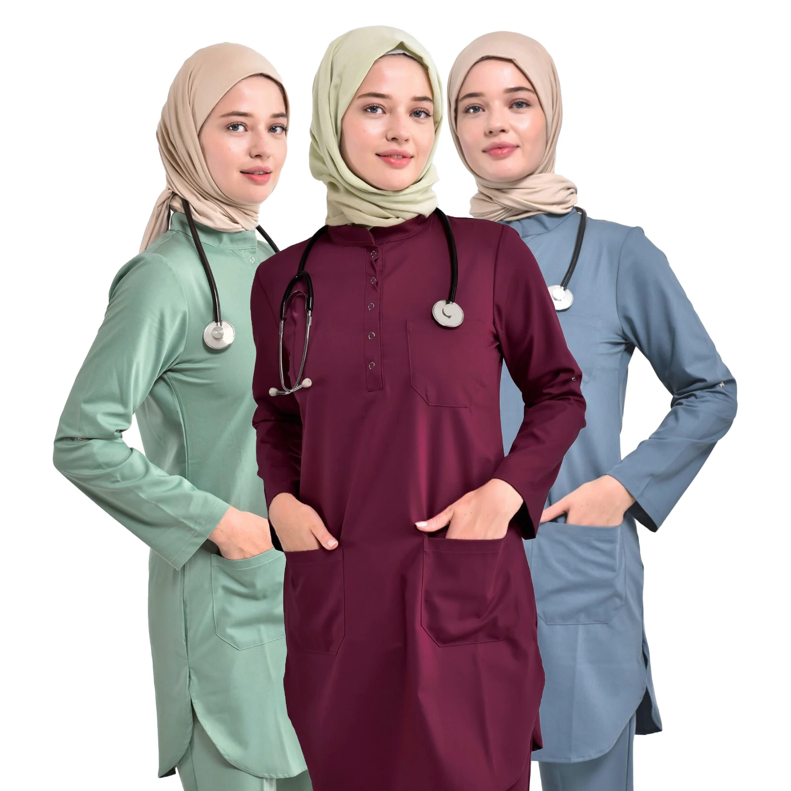 Modest Muslim Women's Scrubs - Customized Nursing Uniforms