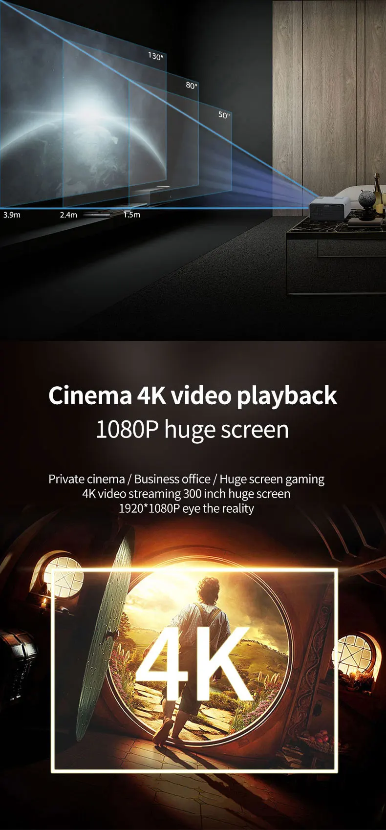 Mini Projector P8 Dlp 1080p Smart Android Wifi Bt Quad Core Mobile ...