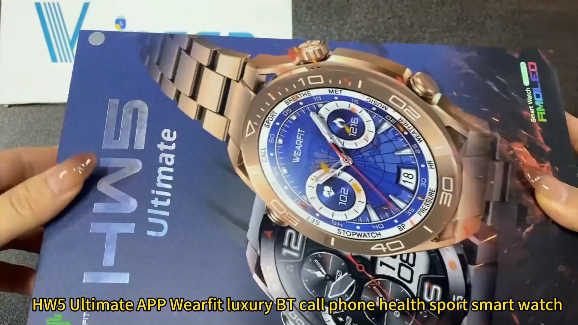 Hw5 Ultimate Amoled Smart Watch Nfc 250mah Heart Rate Blood Pressure Reloj Inteligente Smart ...