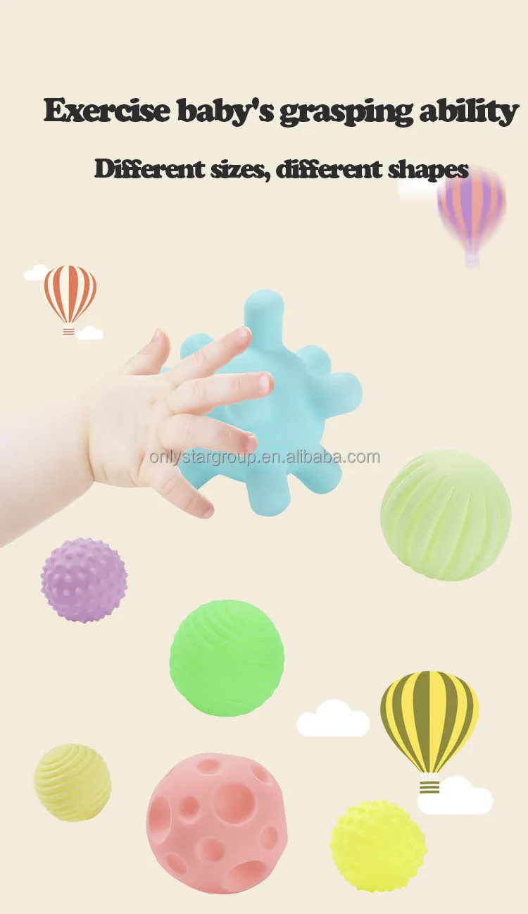 6 Pack Sensory Balls Spray Water Toy For Baby Kids Massage Soft ...