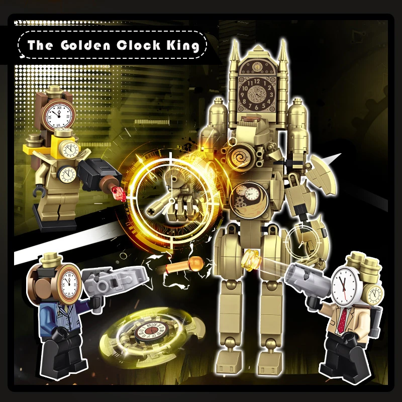 New Skibidi Toilet Anime Series Golden Titan Clock King Drill Man ...