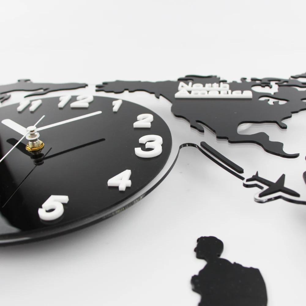 2023 World Map Clocks 3d Office Art Creative Nordic Design Luxury ...