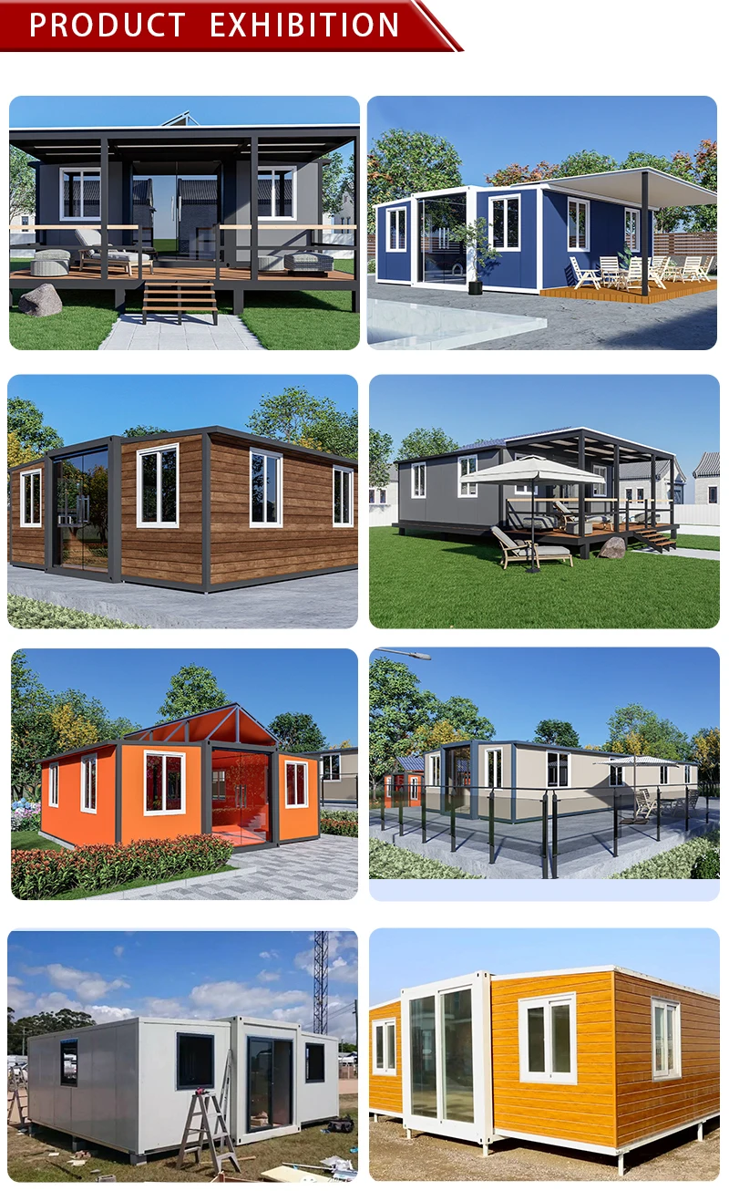 Luxury Villa 20ft 40ft Modular Prefab Tiny Home with 3 Bedrooms
