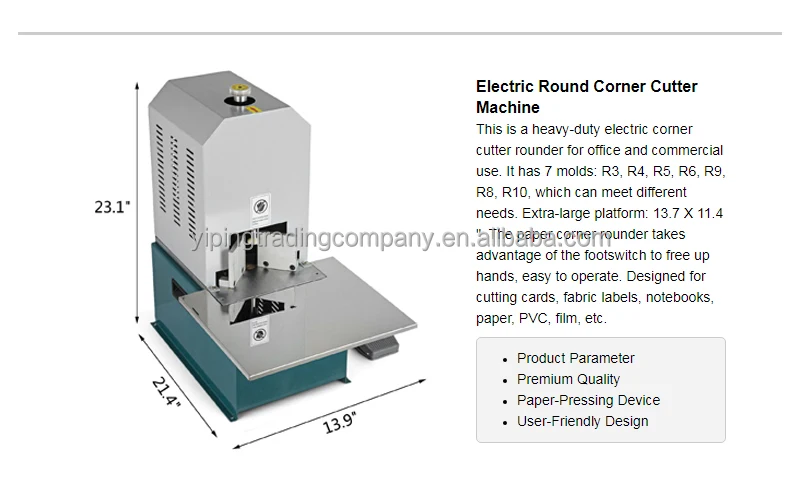 Electric Round Corner Cutter Trimmer Machine for Paper Cutting ODM