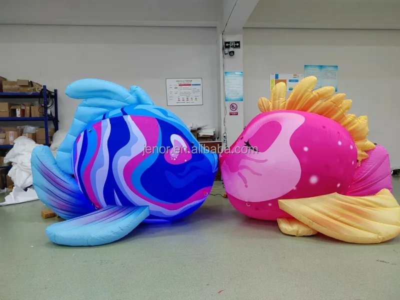 Ceiling Lighted Inflatable Kiss Fish Inflatable Cartoon Model For ...