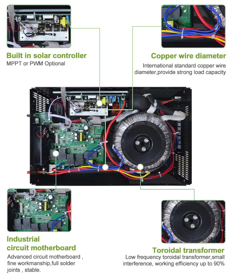 5kw 24v 12v 110v 240 V 220v 3000w 1000w 2kva 3000 Watt Pure Sine Wave ...