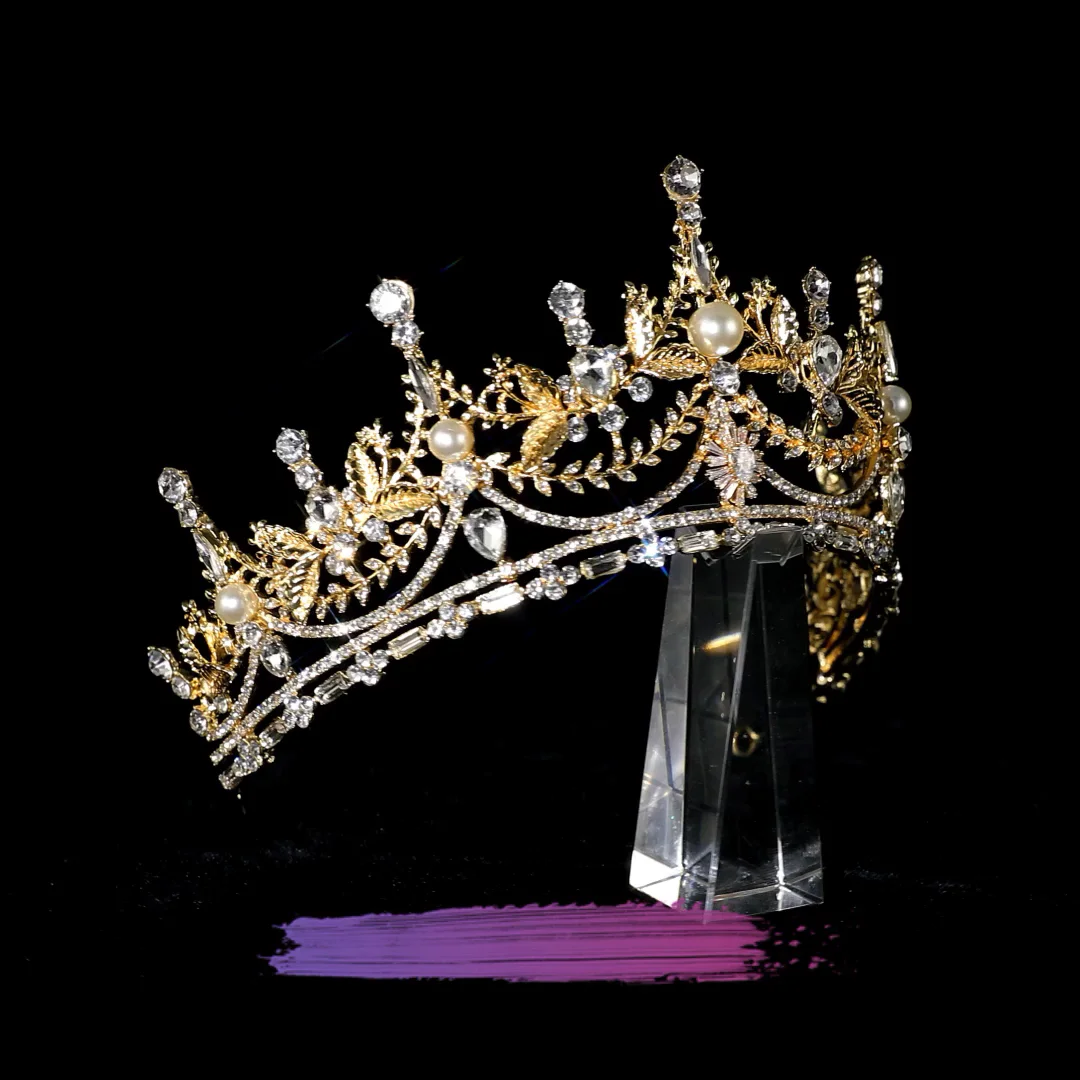 Luxury Handmade Noble Crystal Tiara For Queen Zircon Pageant Crowns ...