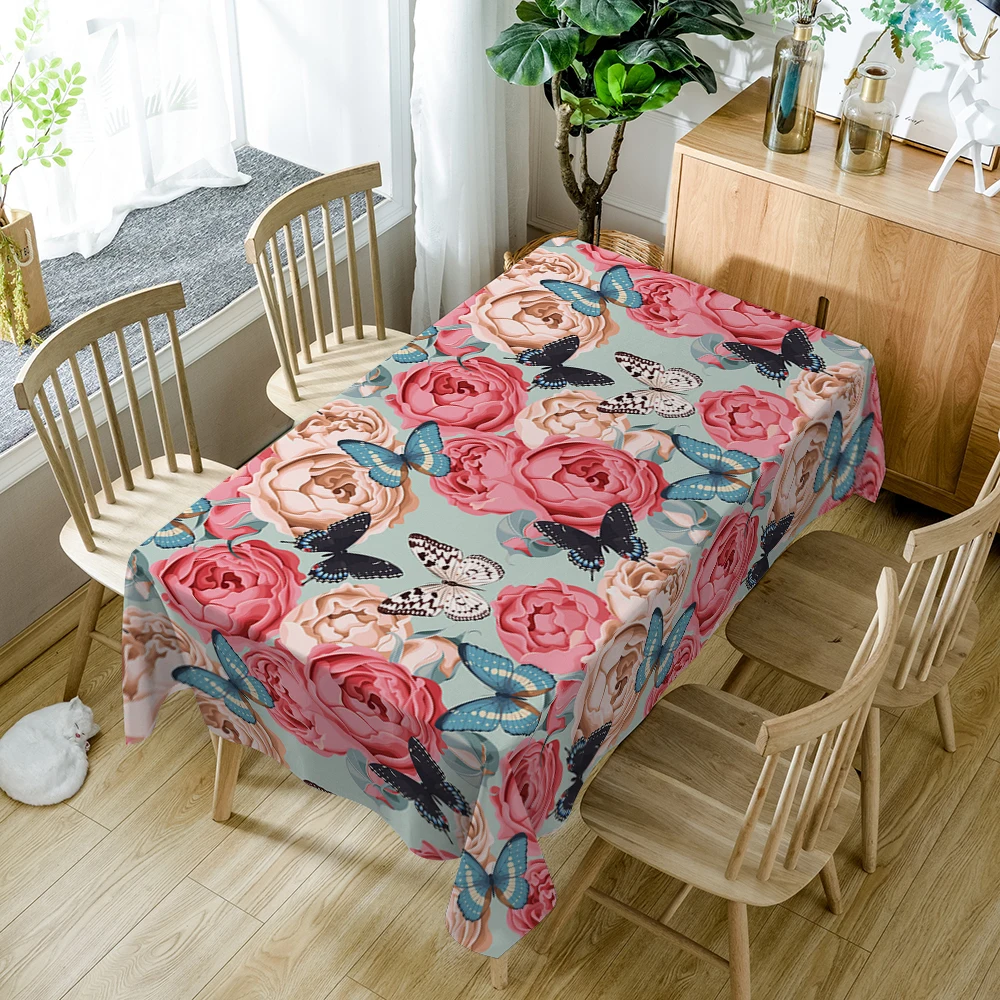 Custom Printing Personalize Flower Table Cloth Table Household ...