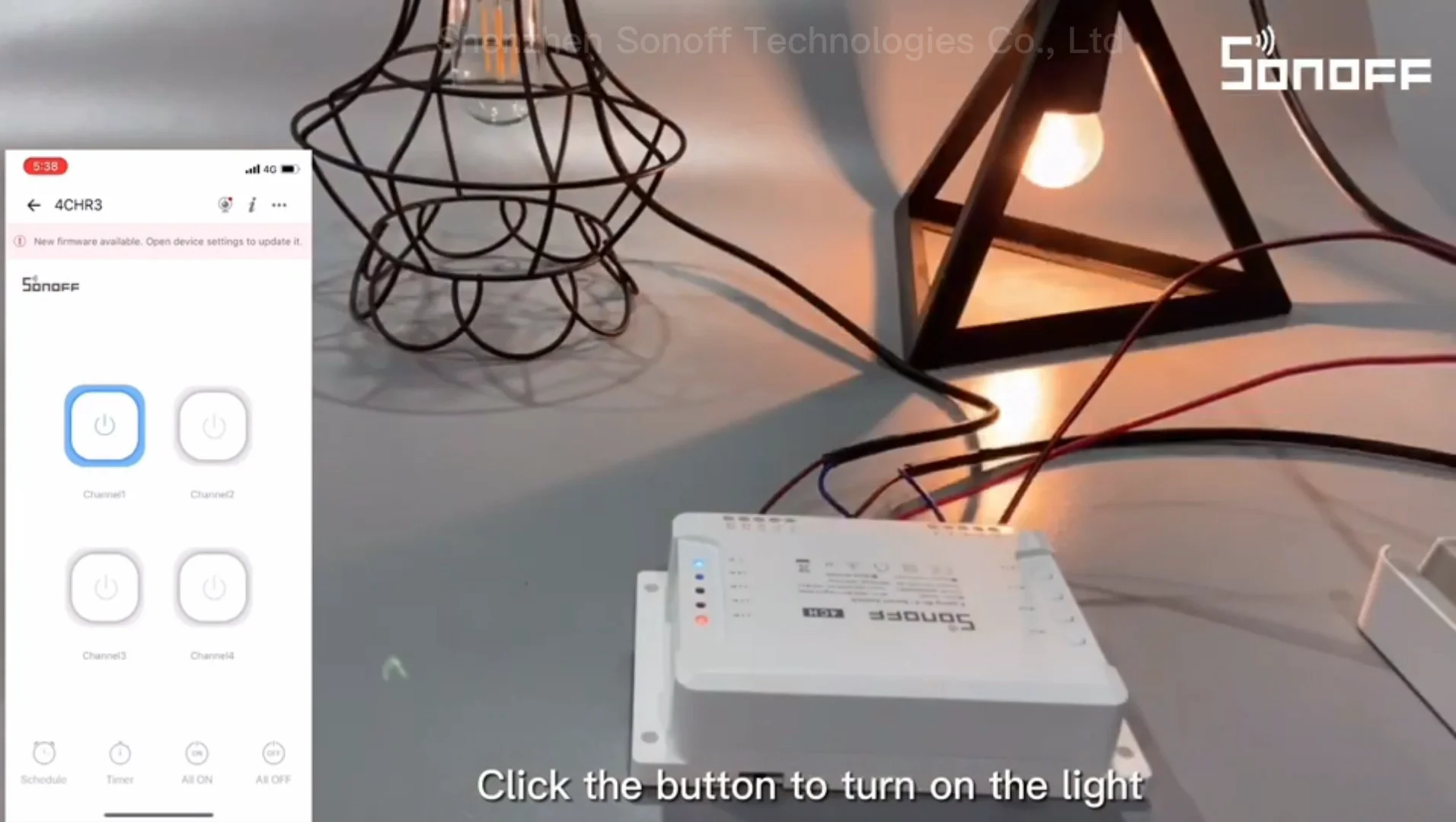 Sonoff 4chr3 4-gang Wi-fi Diy Smart Switch With Rf Control Setting ...