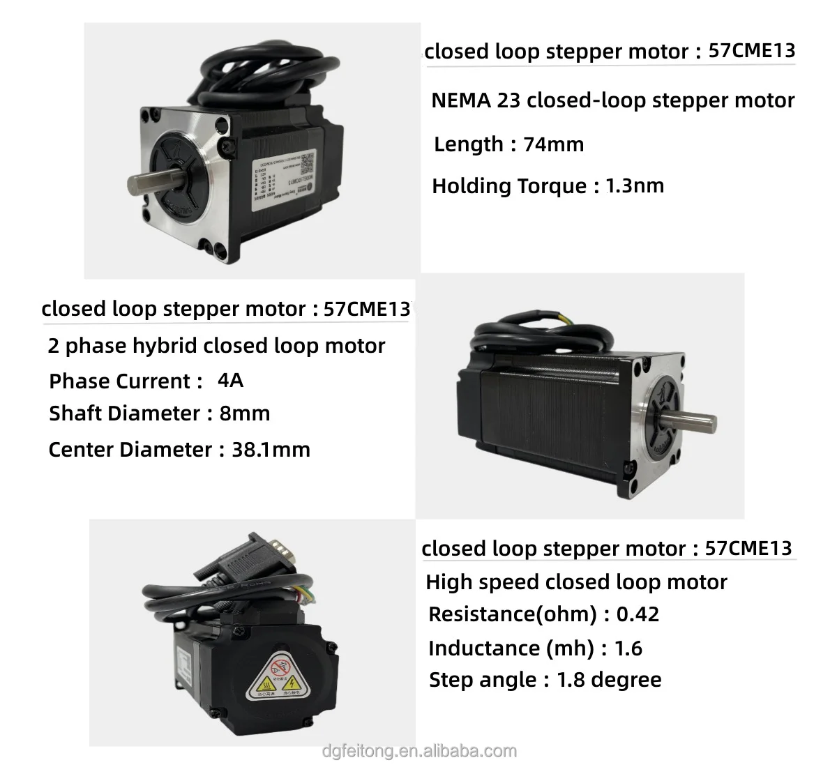 Leadshine 2 Phase Closed Loop Stepper Motor 57CME13