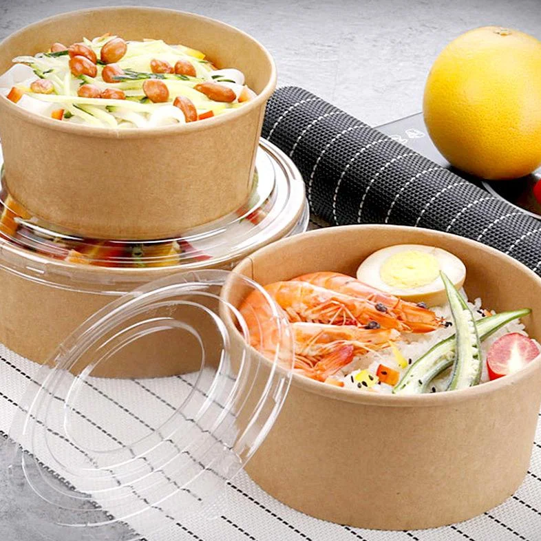 Free Sample Take Away Paper Container Salad Bowls 400ml~1500ml