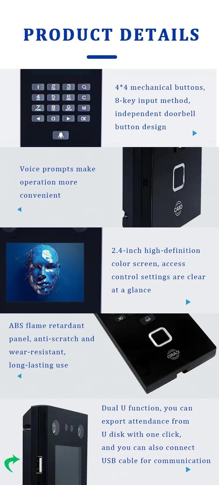 Hfsecurity Ra07 Biometric Fingerprint Time Attendance Access Control And Attendance All-in-one ...