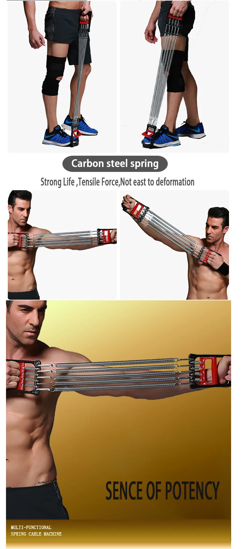 High Quality Indoor Gym Equipment 5 Spring Steel Chest Pull Expander ...