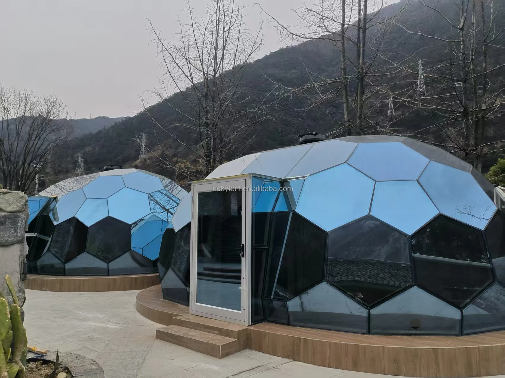 Outdoor Luxury Glamping Igloo Glass Dome House with Bathroom for Beach ...