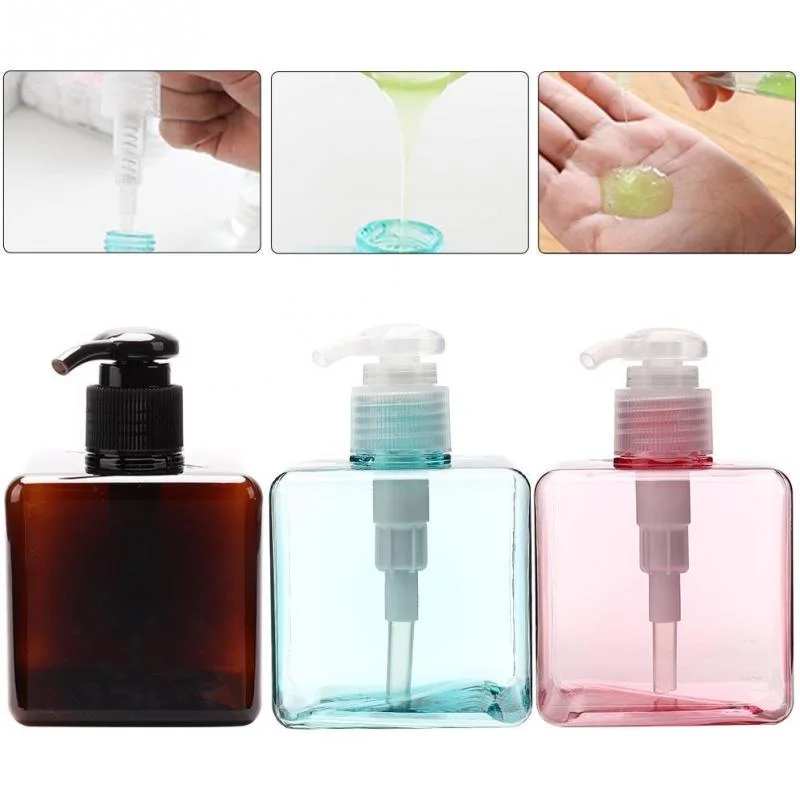250ml 300ml 500ml square Hand Washing Soap Bottle/container White clear ...