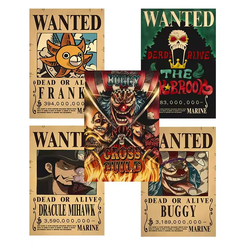 Anime Posters Luffy Zoro Nami Shanks Sanji Ace Sabo Boa Hancock Wanted ...