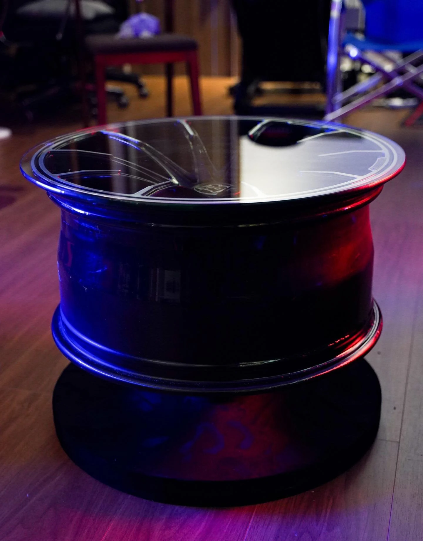 Modern Glass Table For Living Room Home Car Wheel Rim Table Basse Round ...