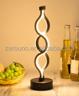 Modern Nordic Style Spiral Rgb Led Table Lamp Metallic Stepless ...