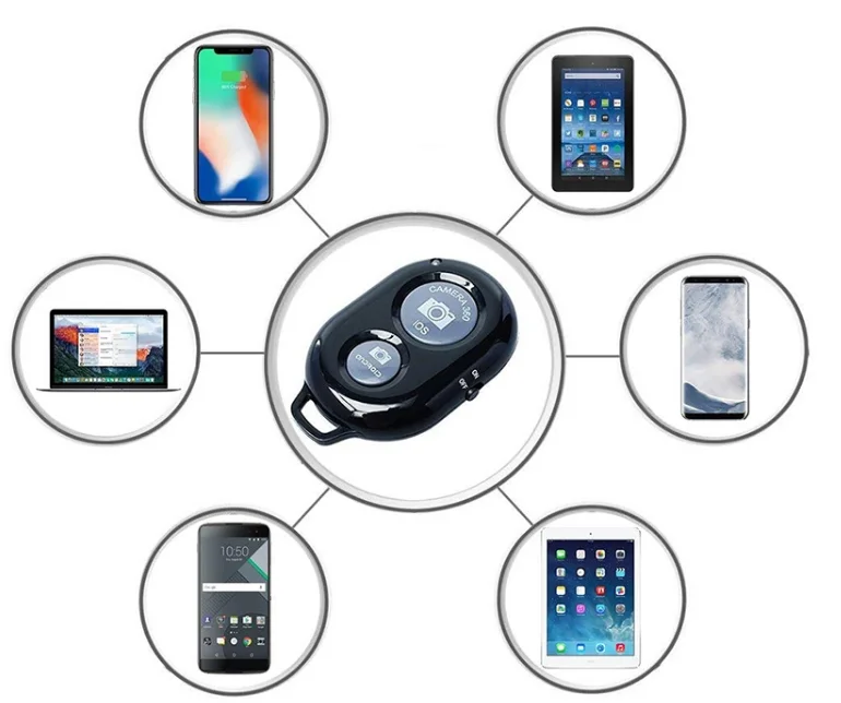 Wireless Remote Control Smartphone Photo Video Selfie Universal Cloning ...