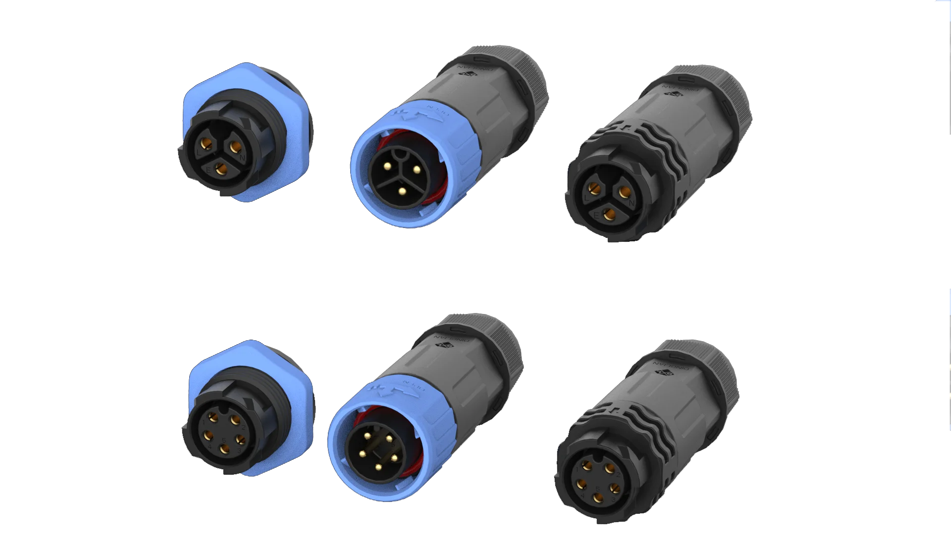 Waterproof Connector Female Male Threaded Plastic Female Plug + Male To ...