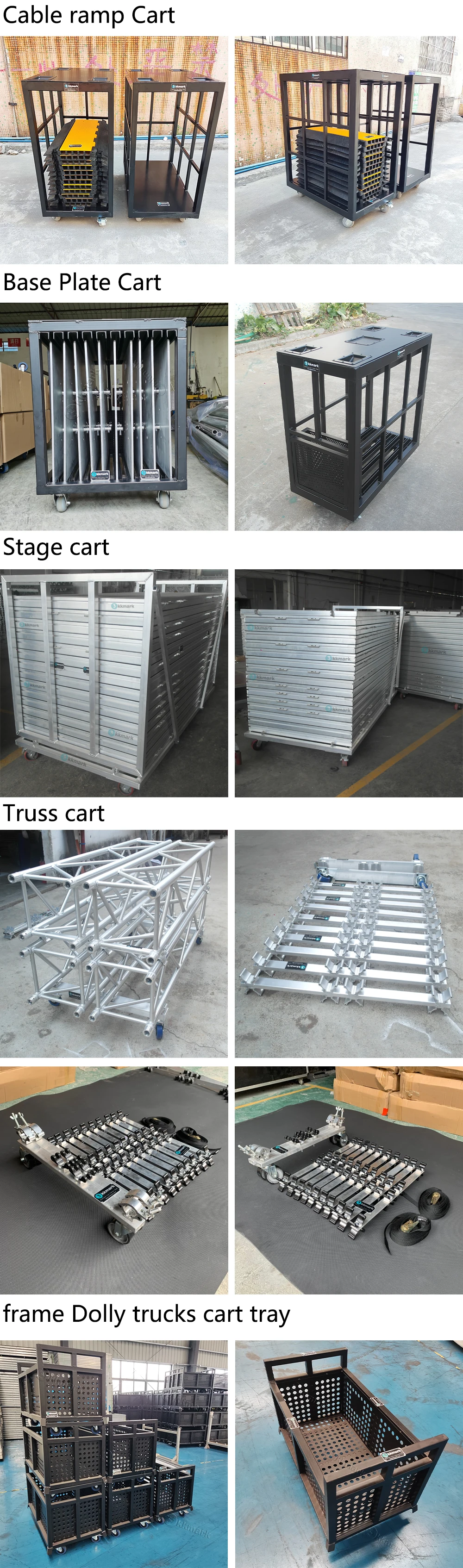 Kkmark Black Stackable High Load Safe Wire Storage Transportation Bearing Utility Frame Iron ...