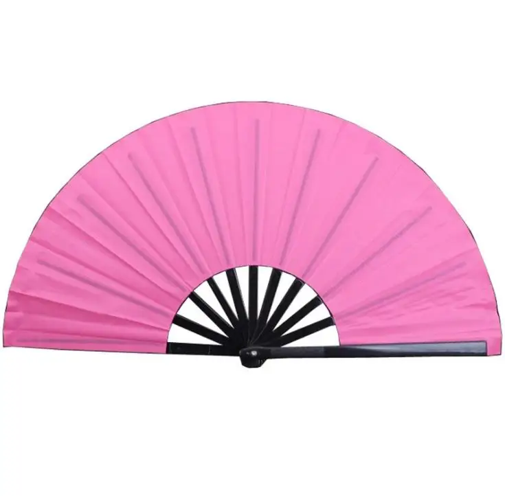Black Large Rave Folding Chinese Japanese Bamboo Large Hand Fan - Buy ...