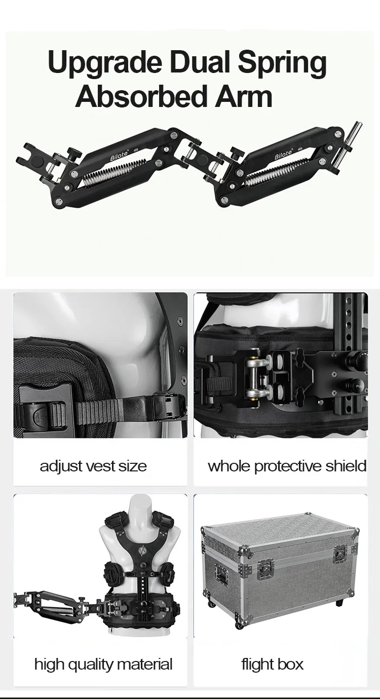 Steadicam Vest - Max Payload 18KG Dual Support Arm Stabilizer