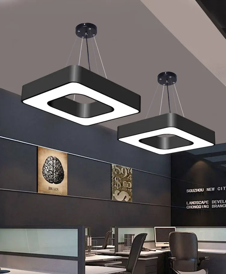 Rectangular Hanging Lamp Led Square Pendant Light Linear Lights for ...
