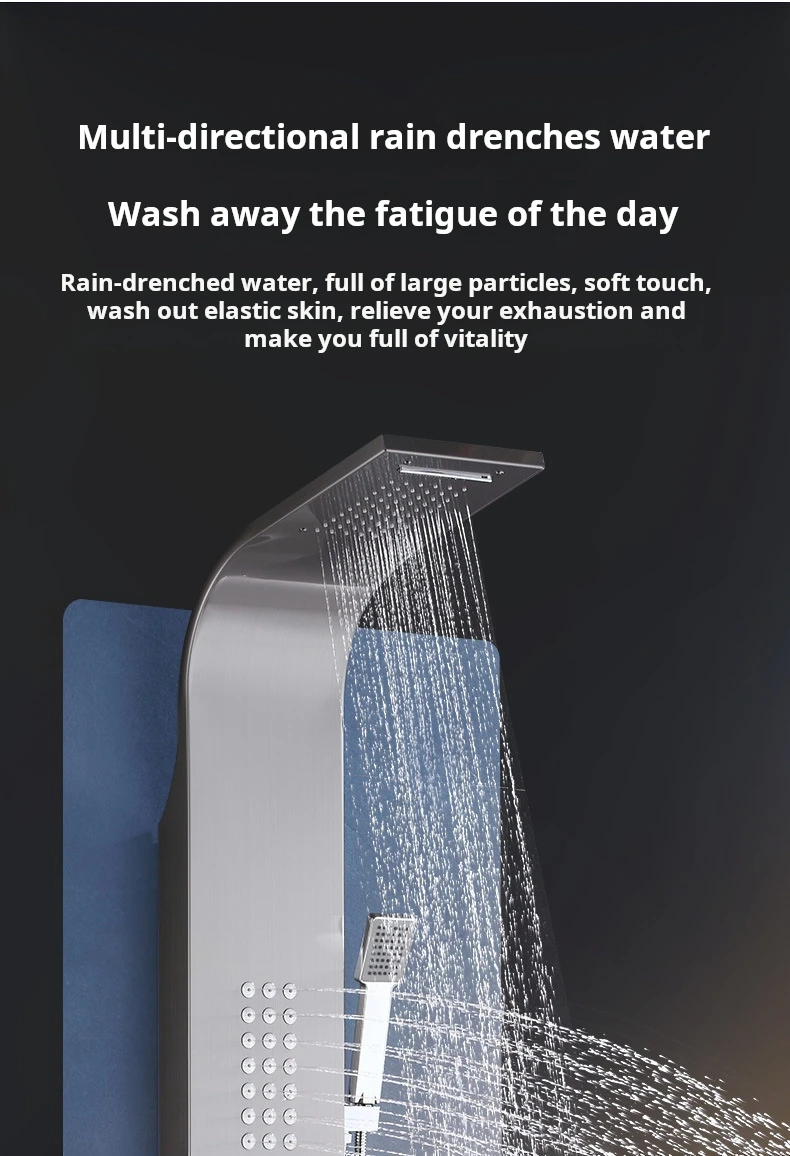 Stainless Steel Shower Panel - Five Levels of Water Outlet