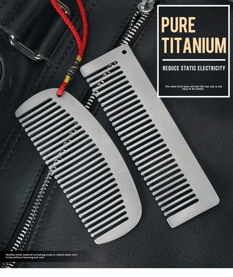 Titanium Comb Anti-Static Hair Beared Comb Pocket Camping Tent Travel ...