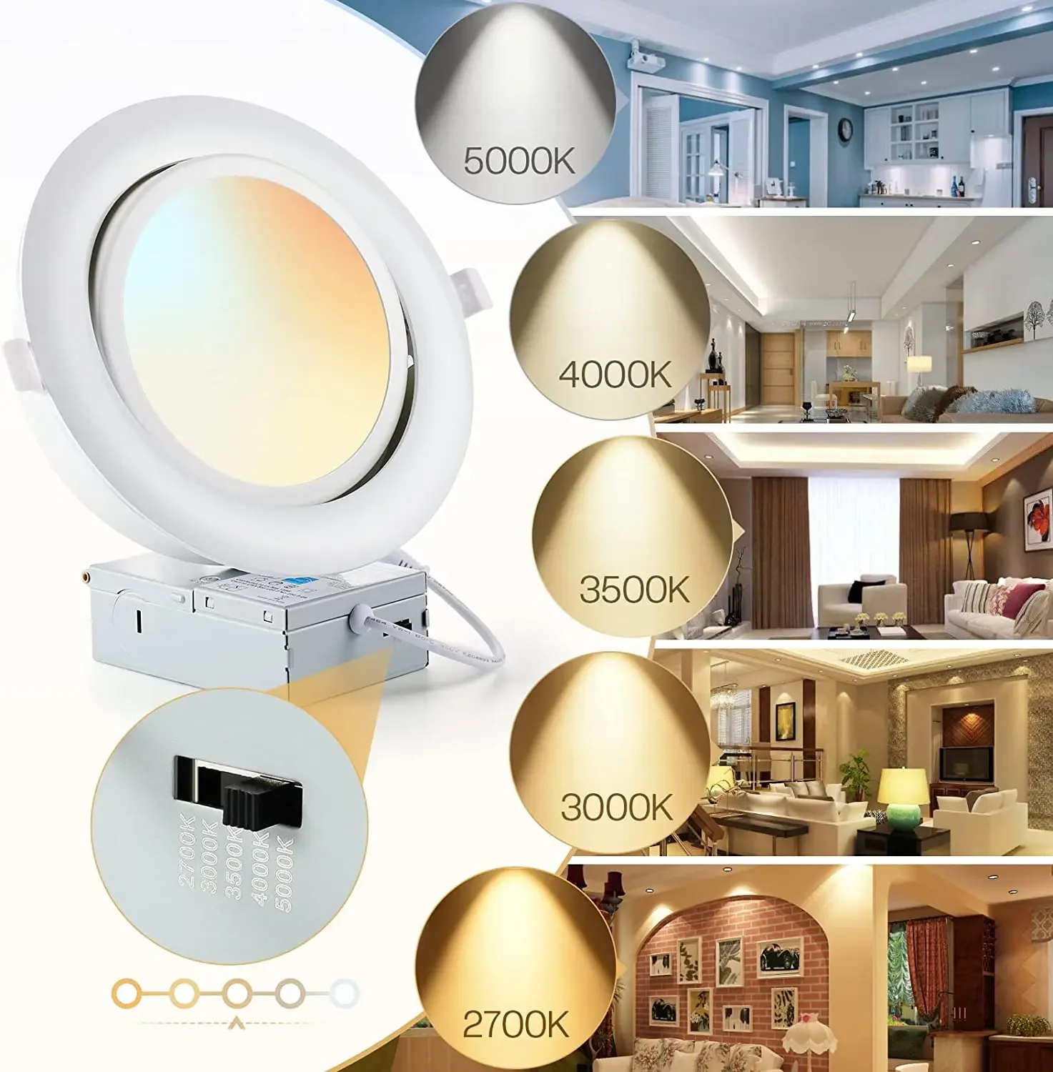 25degree Beam Angle Indoor Ceiling Light Led Flat Gimbal Downlight 3cct ...