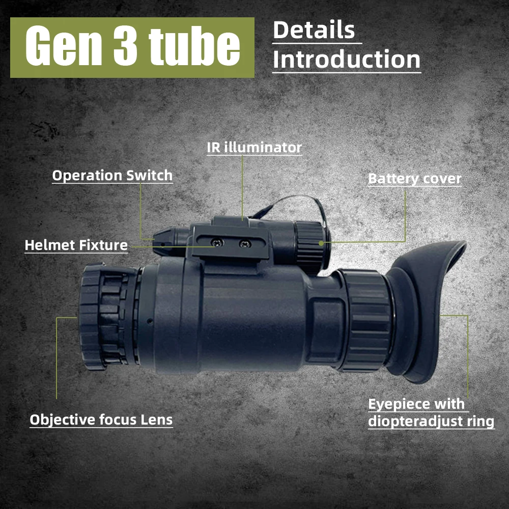 NVG Monocular with Helmet for Adults - Gen2+/eu Gen3