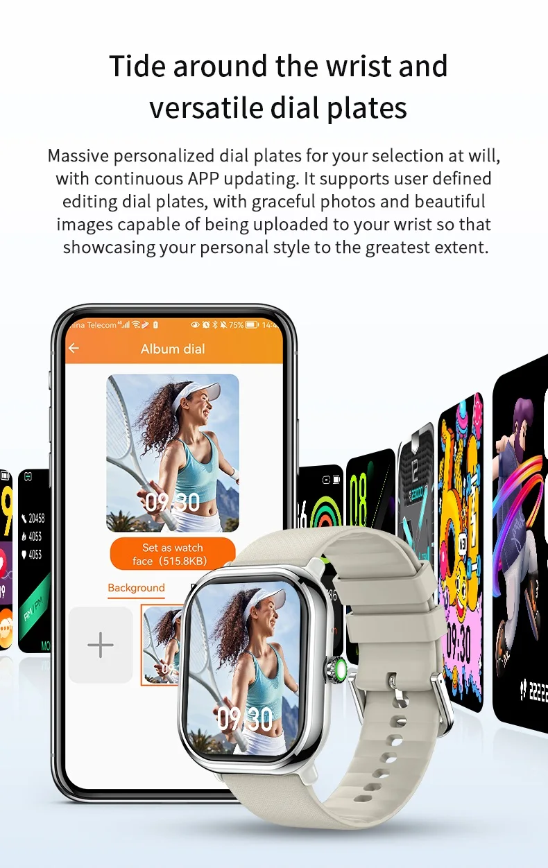 1.96" Amoled Screen Smart Watch P101s With Rtl8763ewe Chip Fitcloudpro ...