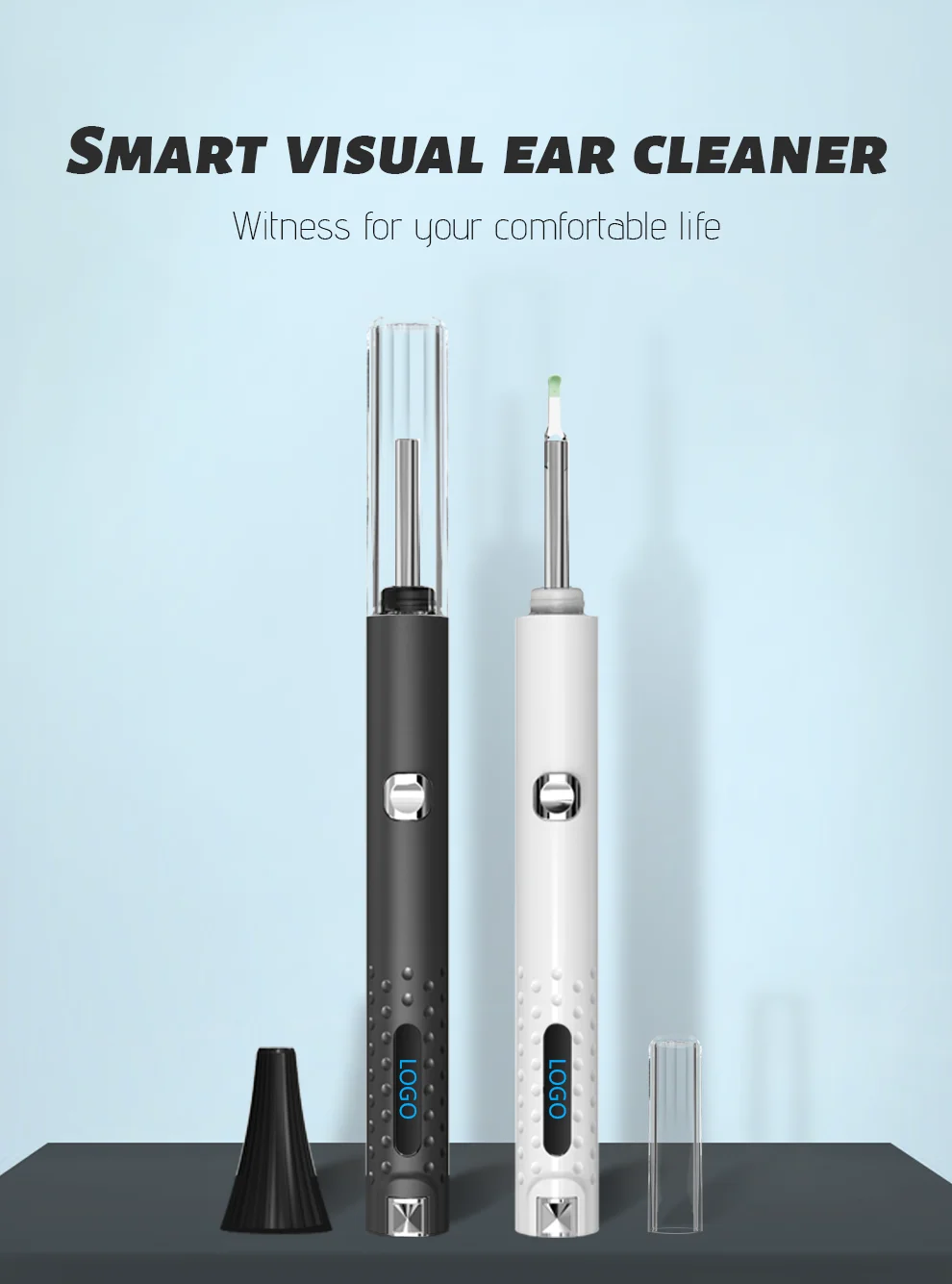 Baby Ear Cleaner Led Flashlight Earpick Smart Flexible Soft Spiral Ear ...