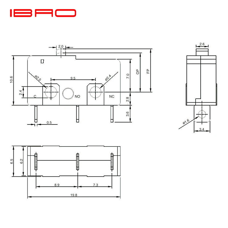 Alibaba.com: IBAO CNIBAO MAC Series SPDT micro switches with SMD lever ...