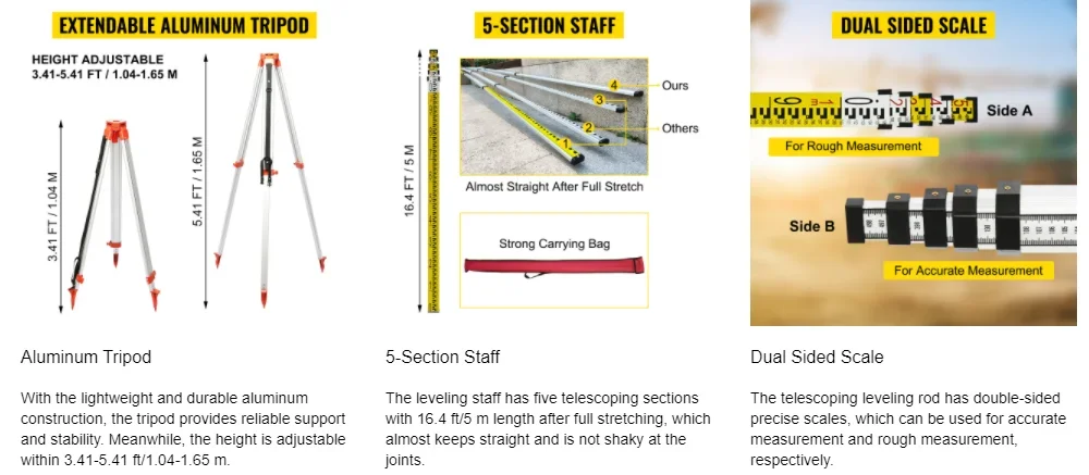 Best 500m Laser Levels with Tripod Level Self Leveling Tool