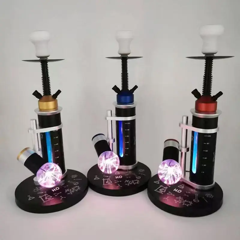 Electric LED Modern Mirror Hubbly Bubbly Shisha Hookah Set Narghile ...