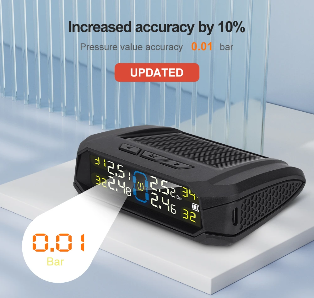 8bar 116psi Universal Tpms Tire Pressure Monitoring System Solar Tpms ...