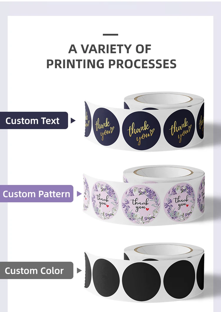 Custom Adhesive Waterproof Round Circle Logo Sticker Printing Roll ...