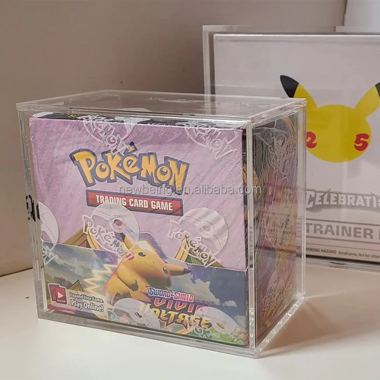 Custom Acrylic Display Pokemon Case With Sliding Lid Anti-uv Acrylic ...