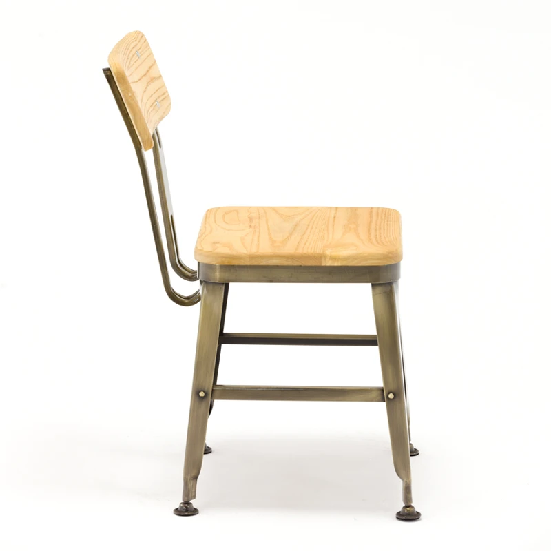 Industrial Metal Steel Vintage Back Restaurant Cafe Chair Indoor And ...