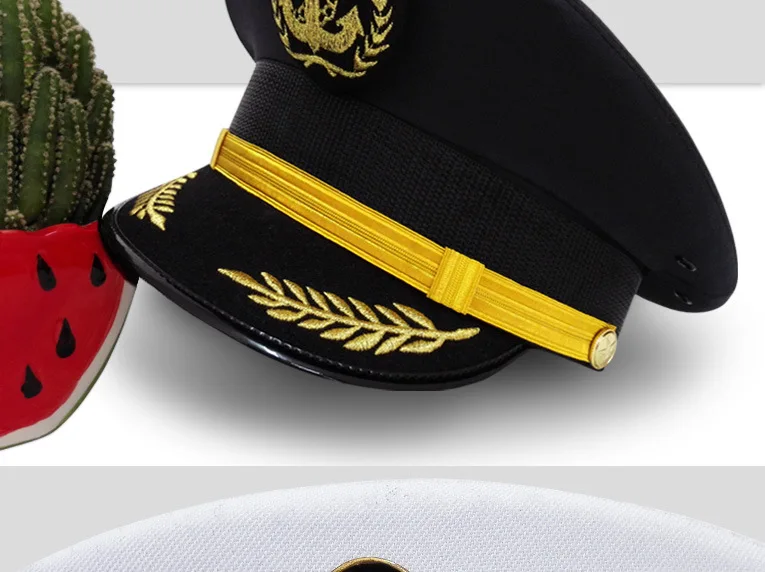 Navy Captain Sailor Sailor White Big Cap Security Property Concierge ...