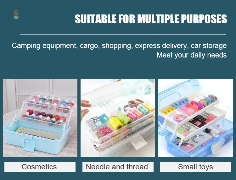 New Model Storage Box Plastic Large Three Layers Cosmetic Storage Box ...