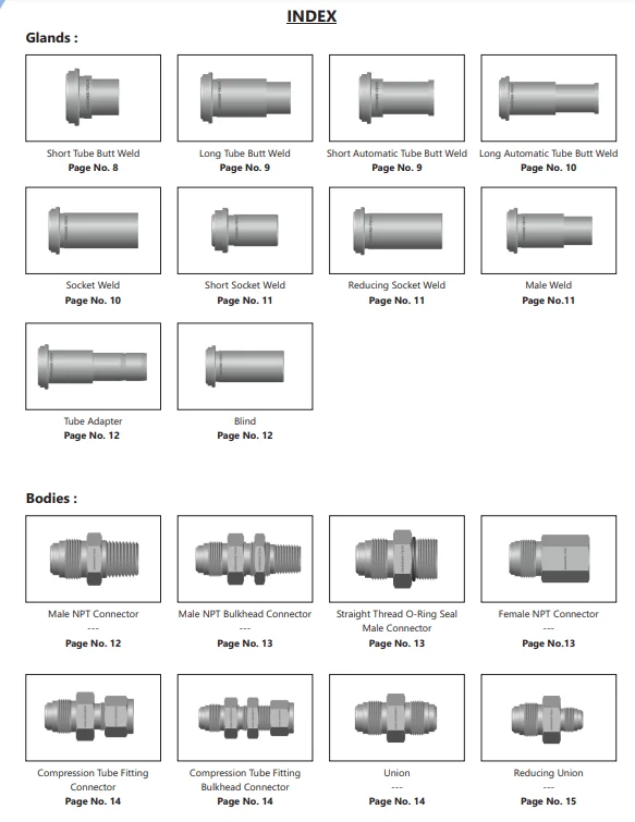 SS316 VCR Fittings for 1/2 Inch Structure Pipe - Durable Stainless ...