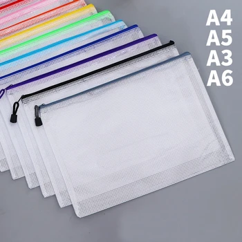 Custom Waterproof Plastic Document Bag Mesh Zipper Pouch Transparent ...