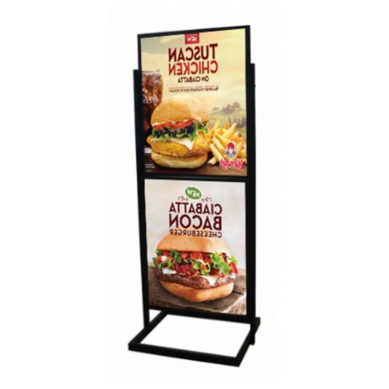 Metal Sign Stand Movable Floor Standing Poster Stand Advertising ...