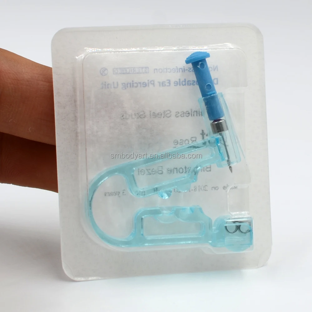 Disposable Ear Piercing Unit Sterilized Ear Stud Round Shape Gem ...